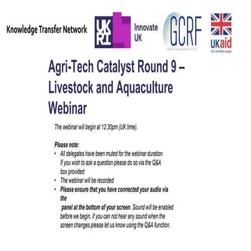 Agri-Tech Catalyst Round 9 – Livestock and Aquaculture | PPTX
