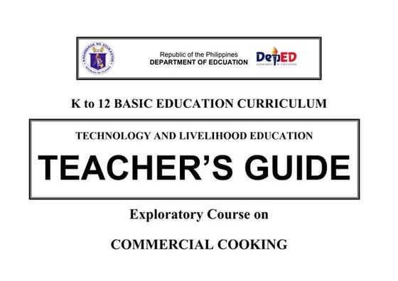 TLE/ HE Cookery Curriculum Guide | PPT