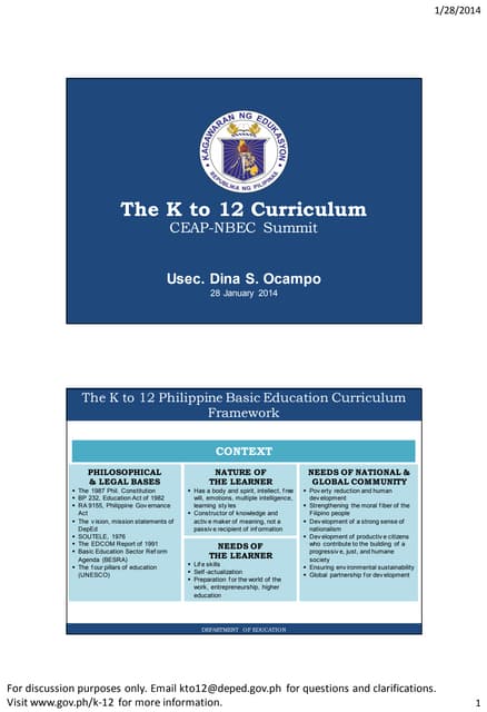 K to 12 CURRICULUM FOR BASIC EDUCATION | PPTX