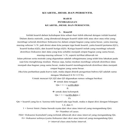 Kuartil, desil dan persentil | DOCX