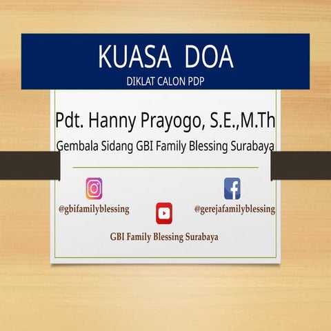 KUASA DOA. kekuatan berdoa . doa memiliki kuasa yang besar | PPTX