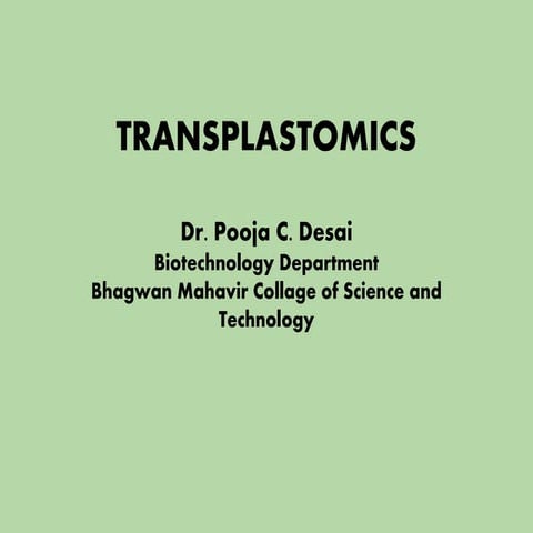 Transplastomics | PPTX