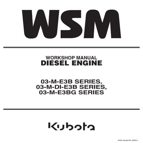 Kubota d1703 m-bg diesel engine service repair manual | PDF