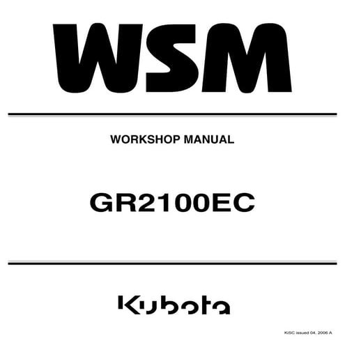 Kubota gr2100 ec lawnmower service repair manual | PDF