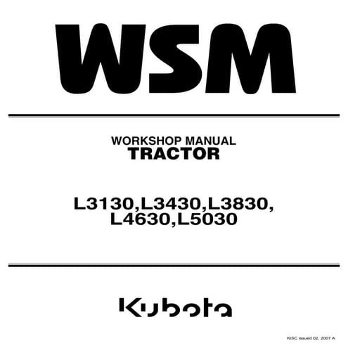 Kubota l3830 tractor service repair manual | PDF