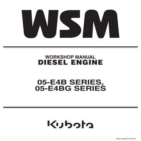 Kubota v1505 e4 b diesel engine service repair manual | PDF