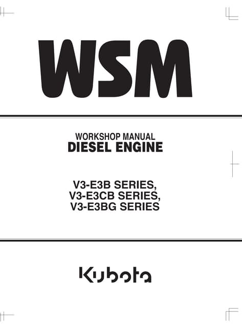 Kubota d902 e4 b diesel engine service repair manual | PDF