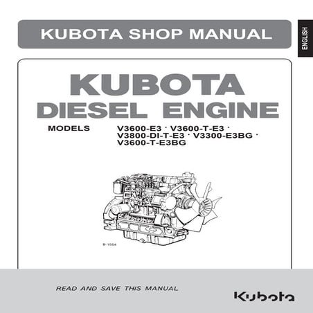 Kubota v3800 di t-e3cb diesel engine service repair manual | PDF