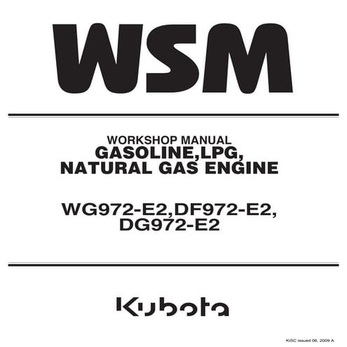 Kubota wg972 e2 natural gas engine service repair manual | PDF