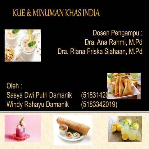 Kue dan Minuman khas india | PPT