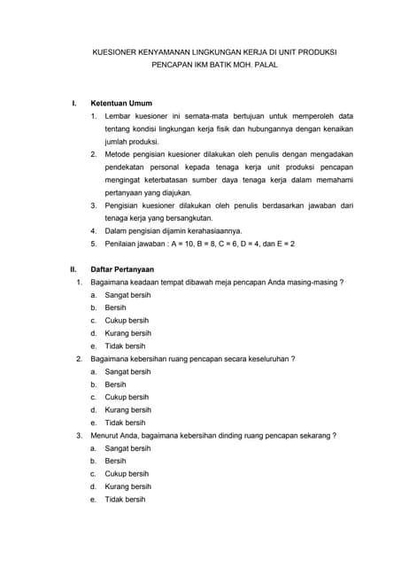 Kuesioner minat belajar mata pelajaran matematika | DOCX