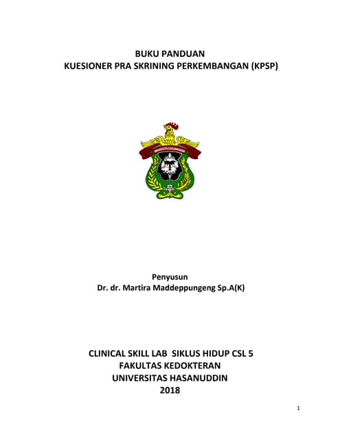 Kuesioner pra skrining perkembangan (kpsp) | PPTX