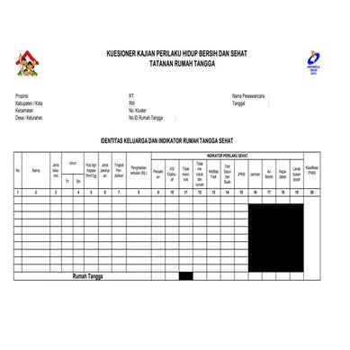 checklist Kuesioner PHBS rumah tangga (Contoh).doc