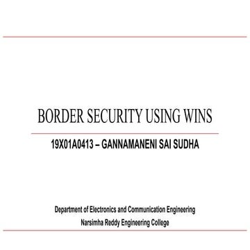 Border security using wireless integrated network sensors(wins) | PPT
