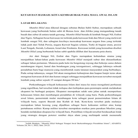 Kufah dan Basrah, Kota Kembar Irak pada Masa Awal Islam.pdf