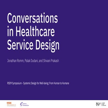 Conversations in Healthcare Service Design | PDF | Healthcare Industry ...