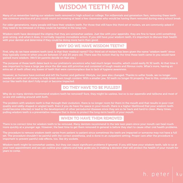 Wisdom Teeth FAQ | PDF