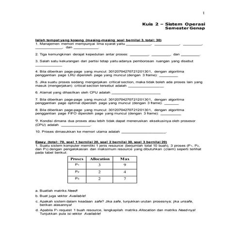 Kuis 2 so piksi ganjil 14 | PDF