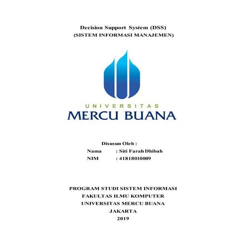 Decision Support System (DSS) | DOCX