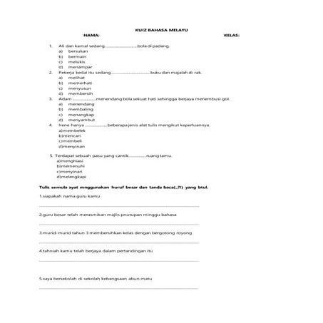 Kuiz tahun 3 | DOCX