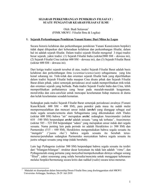 Makalah sejarah dan perkembangan Filsafat Pendidikan | DOCX