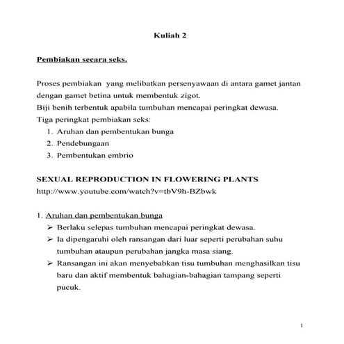 Kuliah 2 Pembiakan Seks | DOC