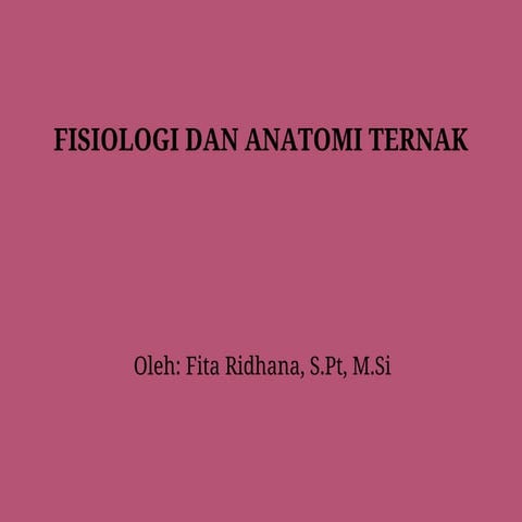 struktur sel mata kuliah fisiologi dan anatomi ternak | PPT