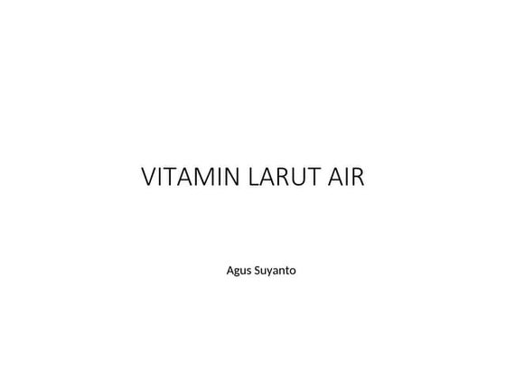 teori kimia farmasi, vitamin larut dalam air | PDF