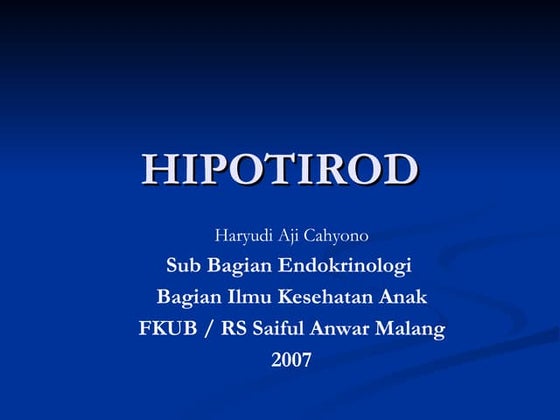 Hipo & Hipertiroid | PPT