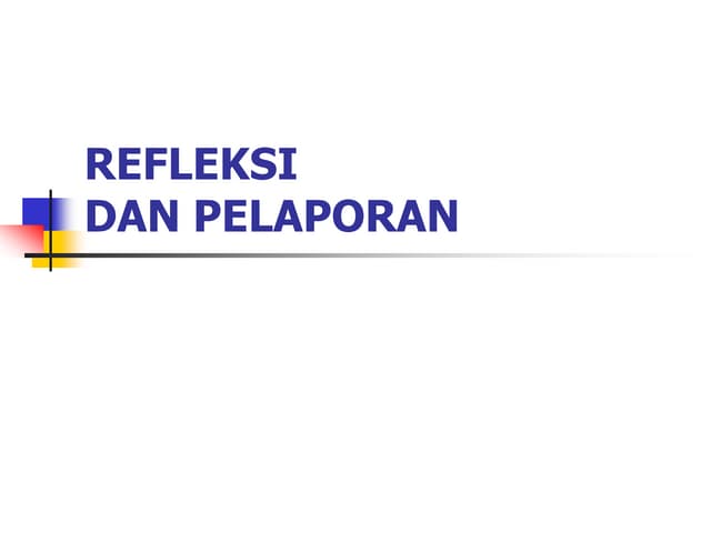 Contoh penulisan reflektif | PDF