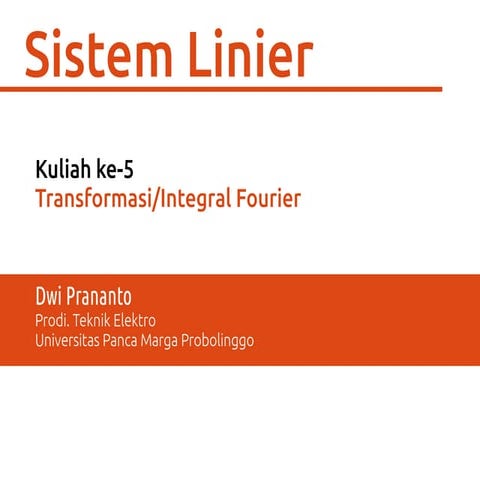 Kuliah 5 sistem linier | PPT