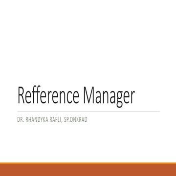 Kuliah refference manager | PPT