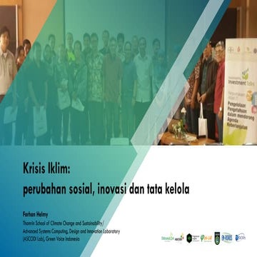 Krisis Iklim: perubahan sosial, inovasi dan tata kelola (Climate Crisis: social change ...