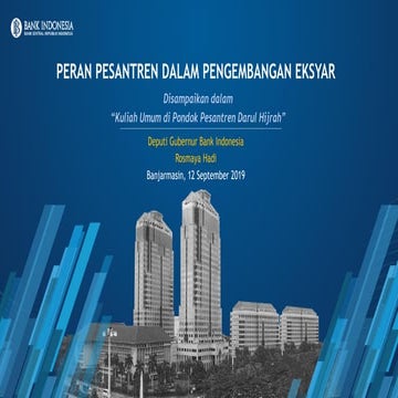 Peran Bank Indonesia dalam Pengembangan Ekonomi Syariah | PDF