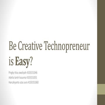 Kuliah tamu creative technopreneur | PPT