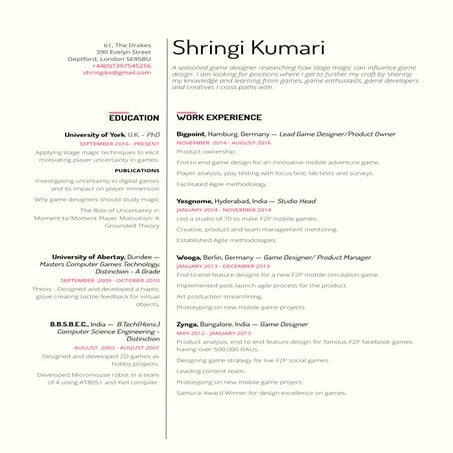 Shringi Kumari CV | PDF