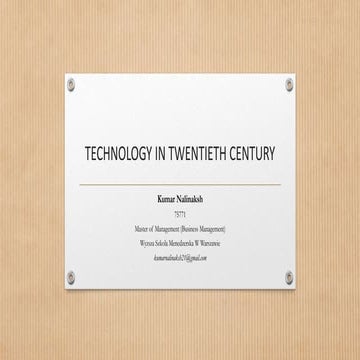 20th Century Technology | PPT