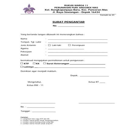 Kumpulan formulir | PDF