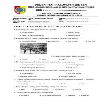 Kumpulan soal uts tahun 2013 2014 | DOCX
