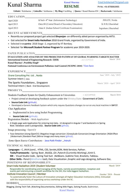 Resume kunal sharma | PDF Resume kunal sharma | PDF