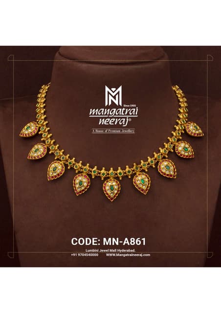 Kundan Mango Necklace| Mango Necklace Designs | PDF