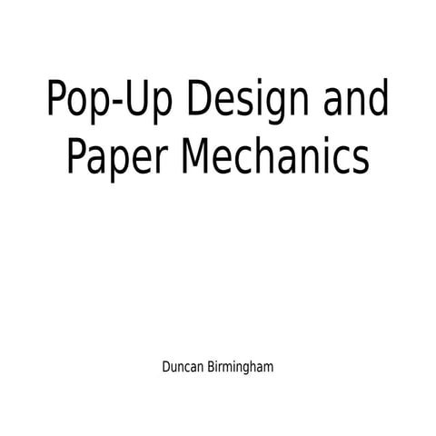 Pop Up Design and Paper Mechanics | PDF
