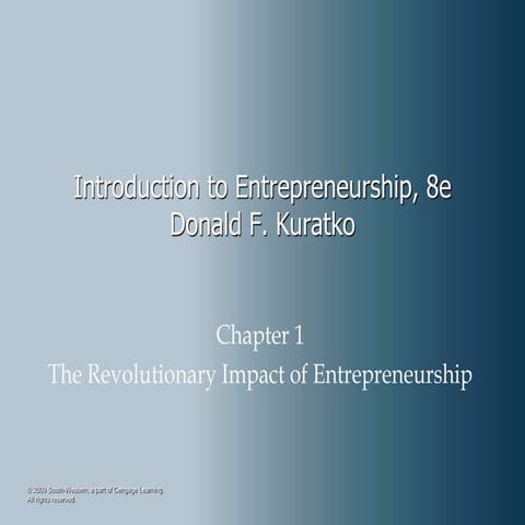 Chapter 1 The Revolutionary Impact of Entrepreneurship | PPT