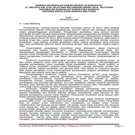 Kurikulum sd 29 2015.2016a | PDF