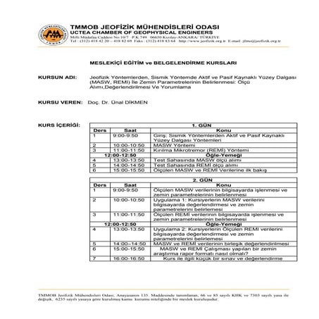 MASW-REMİ KURSU | PDF