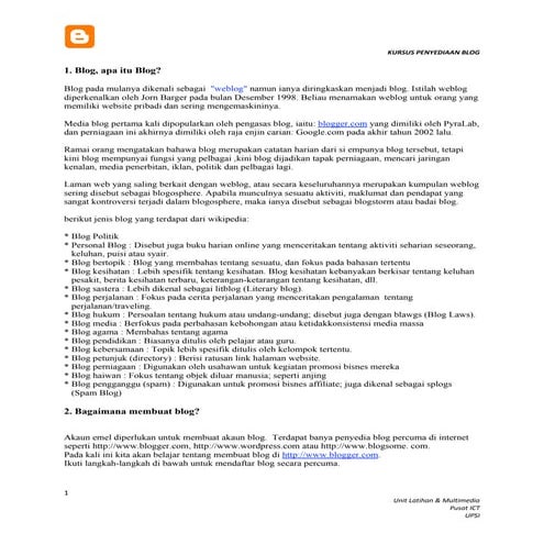 KURSUS BLOGGER (UPSI) | PDF