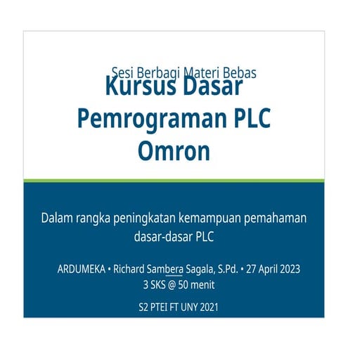 Kursus Dasar Pemrogram PLC Omron Part 1.pptx