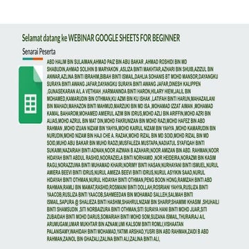 Kursus google sheets for beginner 20 okt 2021 | PDF