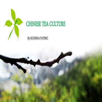 Chinese Tea Culture By Kusiima Patric | PPTX | World Cuisines | Food ...