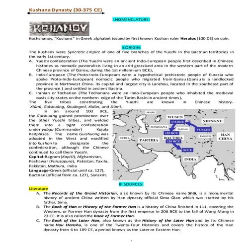 History of the Kushana Dynasty | DOCX
